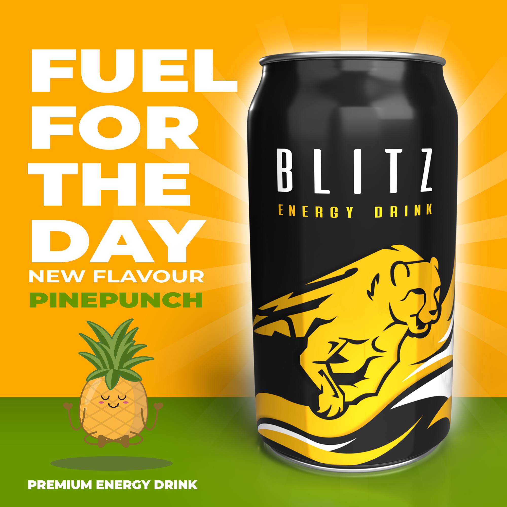 Blitz - Premium Energy Drink In Three Juicy Flavours & More.